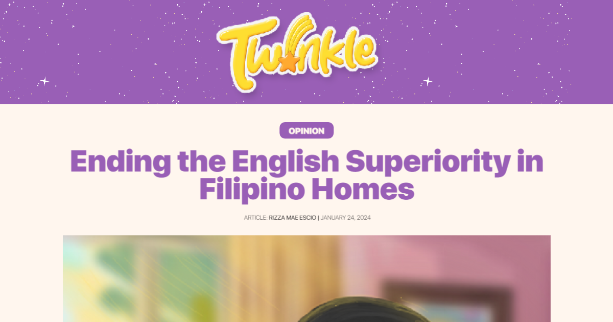 Ending the English Superiority in Filipino Homes